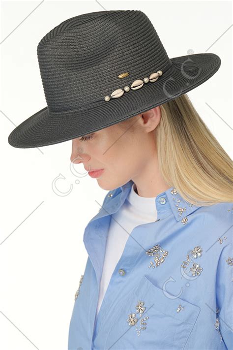 Cc Shell And Pearl Trim Band Panama Sunhat Sth 01 Hana Wholesale