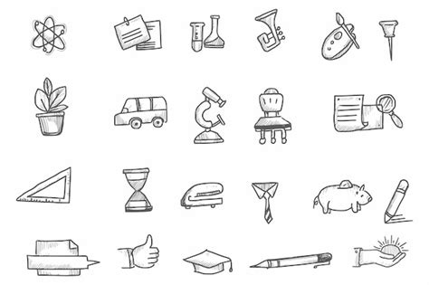 Free Vector Hand Draw Doodle Sketch Icon Set Design