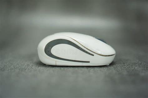 Wireless Computer Mouse Side View Isolated On Gray Background Stock