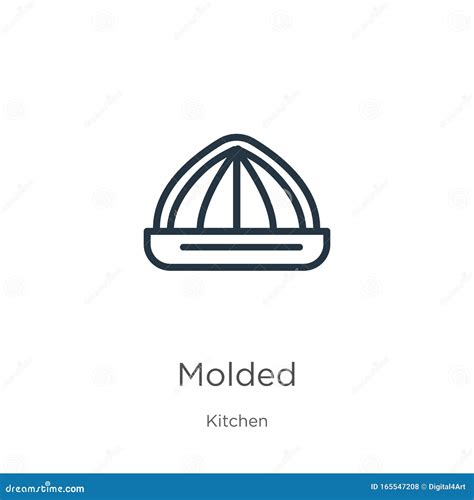 Molded Icon Thin Linear Molded Outline Icon Isolated On White