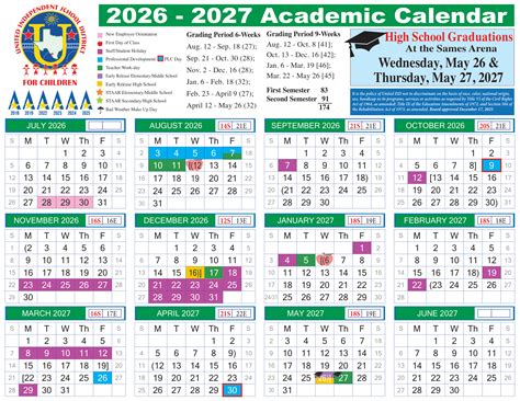 United Independent School District Isd Calendar 26 27 Educounty