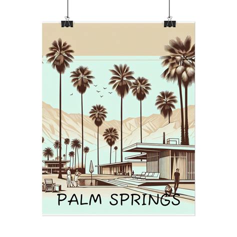 Vintage Palm Springs Art Print Retro Mid Century Modern Giclée Poster