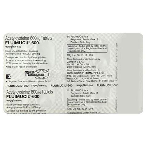 Fluimucil 600 Mg Tablet Uses Side Effects Price Apollo Pharmacy