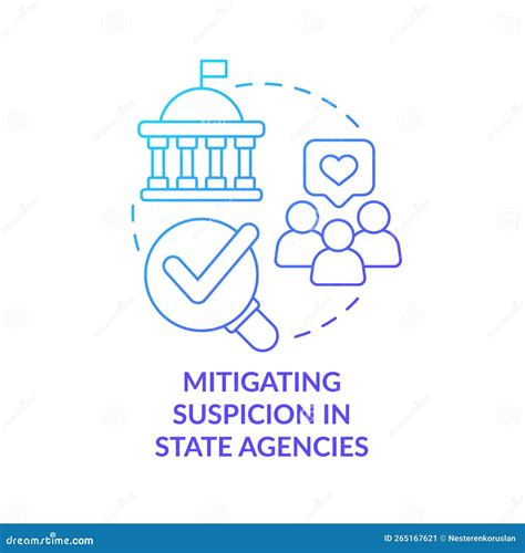 Mitigating Suspicion Blue Gradient Concept Icon Cartoon Vector 265167603