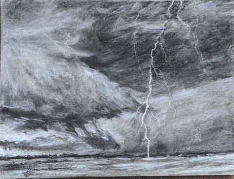 Capturing The Power Of Lightning In A Pencil Drawing