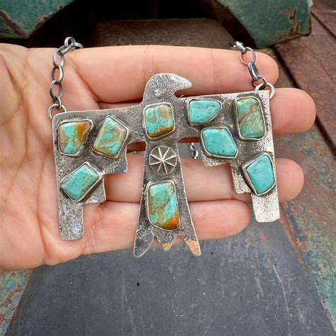 Zuni Jude Candelaria Large Thunderbird Necklace Sterling Silver