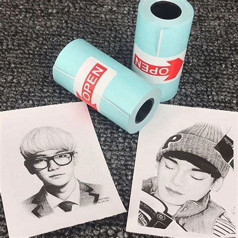 กระดาษปริ้นpaperang ชุด 1 ม้วน แบบเว้นขอบ กระดาษสติ๊กเกอร์ 57 30 Mm Paperang แท้ Sticker