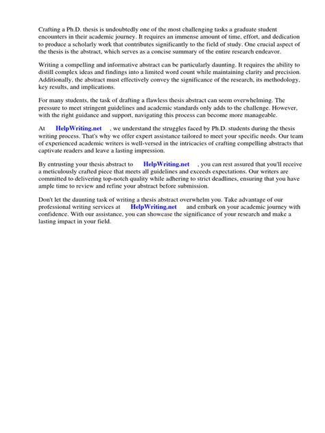 Phd Thesis Abstract Guidelines Download Free Pdf Thesis Books