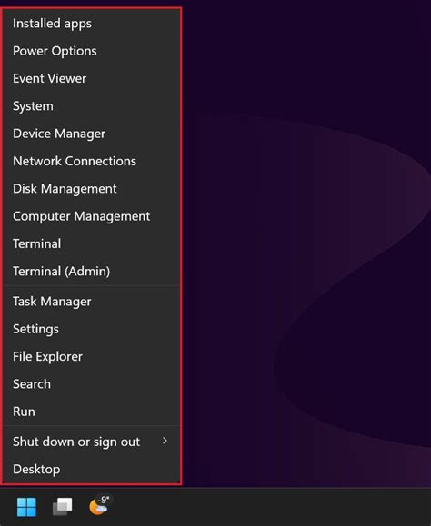 Win X The Power Menu Hidden In The Windows Start Button