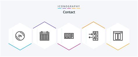 Contact 25 Line Icon Pack Including Contact Call Contact Us