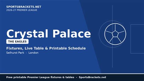 2026 27 Crystal Palace Schedule Fixtures And Tv
