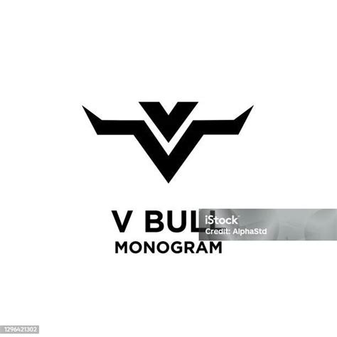 추상 황소 뿔 머리 초기 문자 Vv 로고 아이콘 디자인 벡터 일러스트 고립 된 배경 가축에 대한 스톡 벡터 아트 및 기타 이미지 가축 가축떼 공격성 Istock