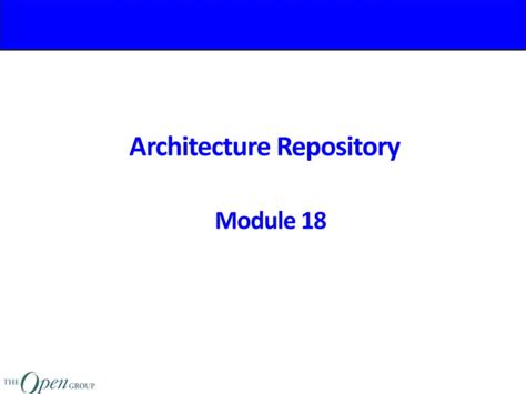 TOGAF Classroom Series M Architecture Repository PPT