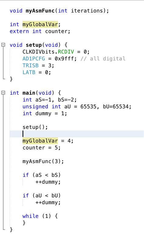 Assembly Mplab Unable To Combine S And C Files Stack Overflow