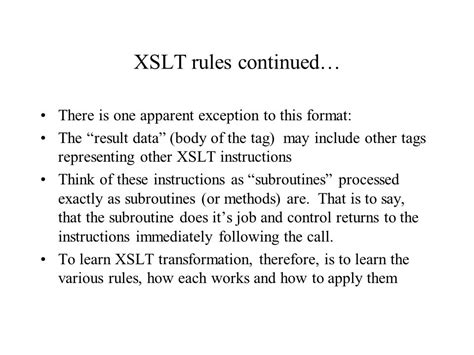Xslt Introduction Xslt Is The Transformation Part Of Xsl An Xslt File