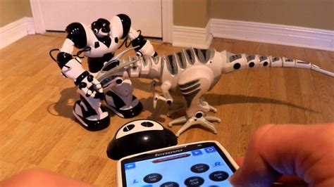Wowwee Roboremote Ir Dongle Robosapien X Vs Roboraptor Robot Fighting Youtube