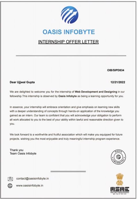 Ujjwal Gupta On Linkedin Share Internship Oasisinfobyte