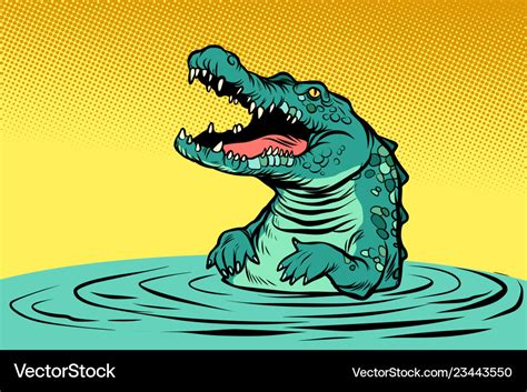 Green Crocodile Character Royalty Free Vector Image