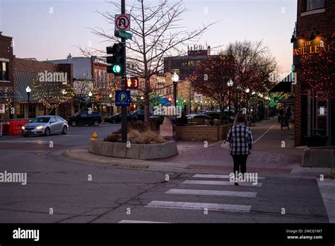 Lawrence Kansas Main Street Of Downtown Lawrence Decorated For The