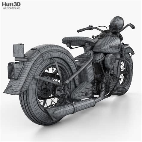 Harley Davidson Panhead E F 1948 3d Model Download Motorcycle On