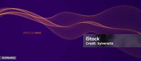 3d 입자 메쉬 어레이 음파가 어두워지며 흐르고 있습니다 둥근 빛나는 점 벡터 효과 그림입니다 혼합 메쉬 미래 기술 편안한 벽지 3차원 형태에 대한 스톡 벡터 아트 및 기타