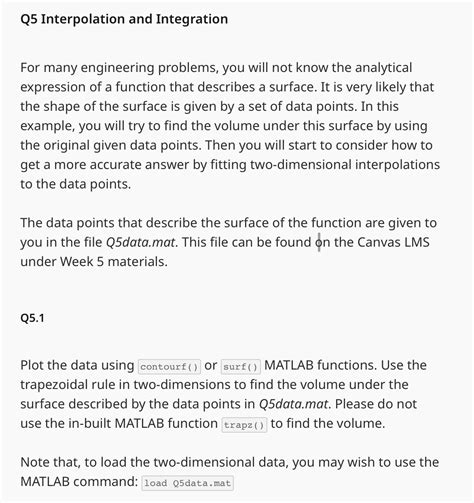 Solved Q5 Interpolation And Integration For Many Engineering