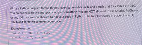 Solved Write A Python Program To Find Three Single Digit