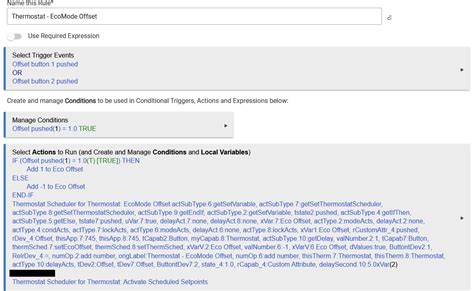 Thermostat Eco Offset Problem Rule Machine Hubitat