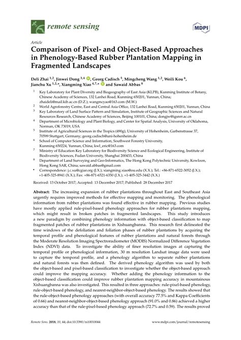 Pdf Comparison Of Pixel And Object Based Approaches In Phenology