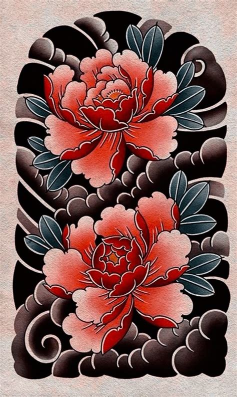 Peony Japanese Flower Tattoo