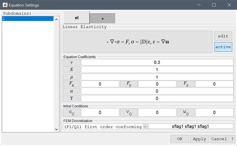 Featool Multiphysics Documentation Physics Modes