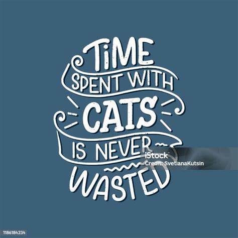 손으로 그린 스타일로 인쇄 고양이에 대한 재미있는 문자 따옴표 포스터를 위한 창의적인 타이포그래피 슬로건 디자인 만화 벡터