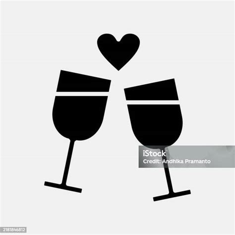 아이콘 로맨틱 데이트 발렌타인 데이 축하 요소 글리프 스타일의 아이콘입니다 인쇄 포스터 로고 파티 장식 인사말 카드 등에 적합합니다 2월에 대한 스톡 벡터 아트 및 기타