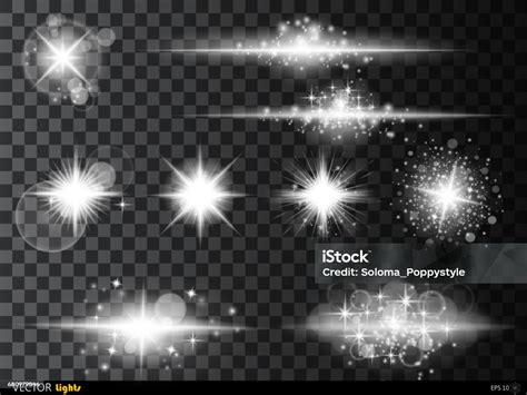 다양 한 모양과 예측 어둠 배너 추상적인 벡터 일러스트 레이 션에의 화이트 빔 조명 세트 Theatrical