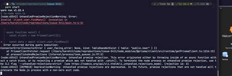 Unmigrated Database Leads To Minimal Error Message For Missing Table · Issue 847 · Prisma