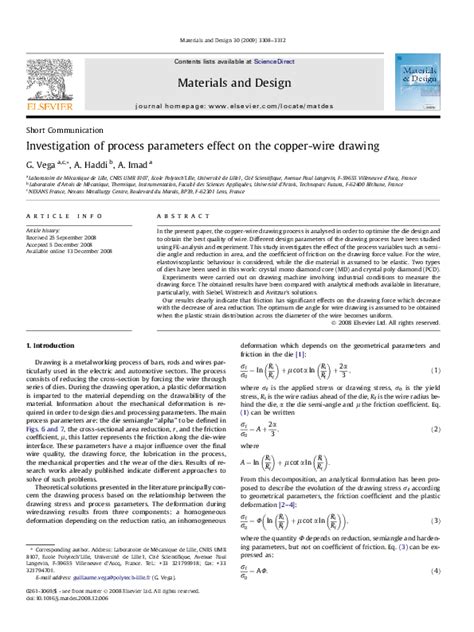 Pdf Investigation Of Process Parameters Effect On The Copper Wire Drawing