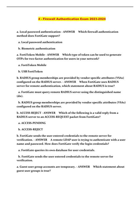 4 Firewall Authentication Exam 4 Firewall Authentication Stuvia Us