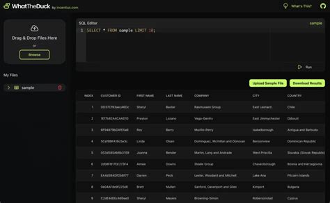with whattheduck execute sql queries on your csv files from your