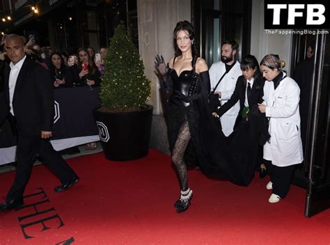 Bella Hadid Displays Her Sexy Breasts At The 2022 Met Gala In Nyc 63