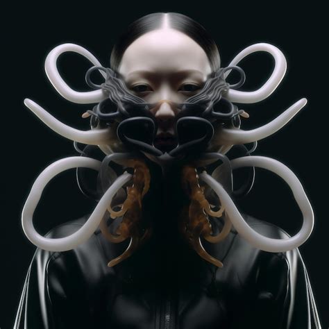 Premium AI Image A Woman With Scissors In Her Mouth And The Scissors In The Middle