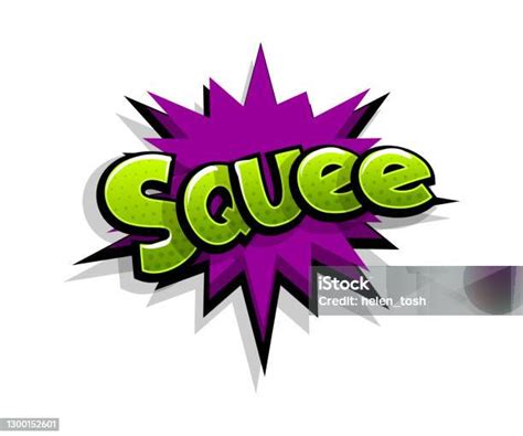 Sque Teks Komik Efek Suara Logo Squee Ilustrasi Stok Unduh Gambar
