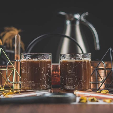 Science Of Coffee Etched Glass Coffee Mugs Set Of 2 Greenline