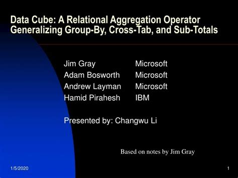 Ppt Data Cube A Relational Aggregation Operator Generalizing Group By Cross Tab And Sub