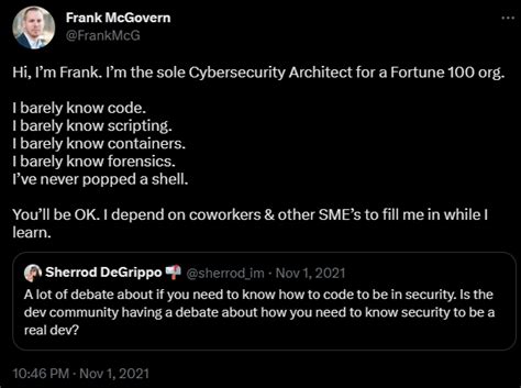 The Role Of A Cybersecurity Architect Frank McGovern