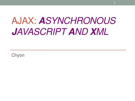PPT AJAX A Synchronous J AvaScript A Nd X ML PowerPoint Presentation ID 2933610