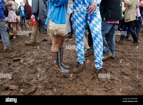 People Walk In The Infield After Rain Ahead Of The 141st Preakness