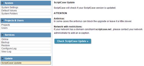 update steps to update your scriptcase