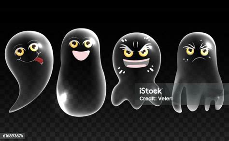 만화 얼굴투명 흰색 유령의 집합 공포 무서움에 대한 스톡 벡터 아트 및 기타 이미지 공포 무서움 공휴일 귀신 Istock