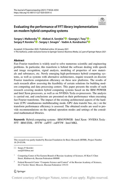 Evaluating The Performance Of Fft Library Implementations On Modern