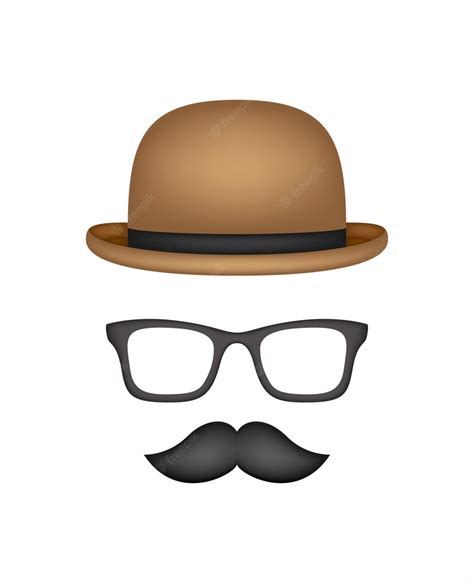 Premium Vector Mustache Hat And Glasses Isolated On White Background